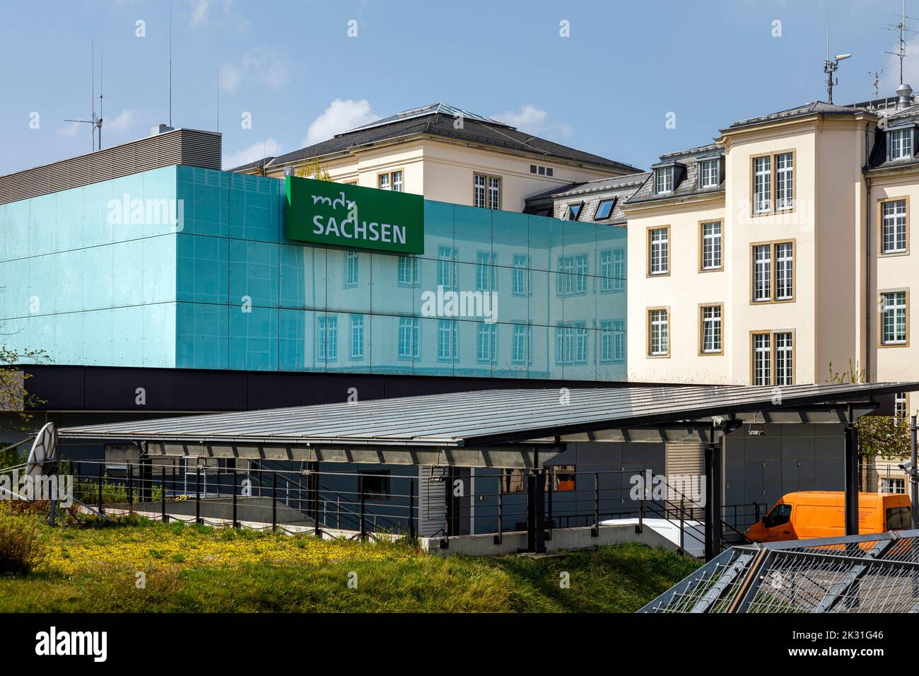 Mitteldeutscher Rundfunk (MDR), Landesfunkhaus Sachsen in Dresden Stock ...