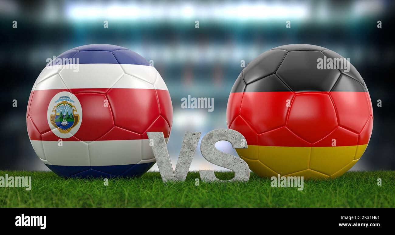 Qatar 2022 Football world cup group E Costa Rica vs Germany. 3d ...