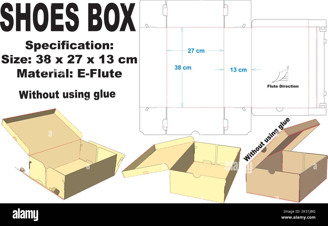 Shoe box designed so elegant and strong. This box does not use glue and ...