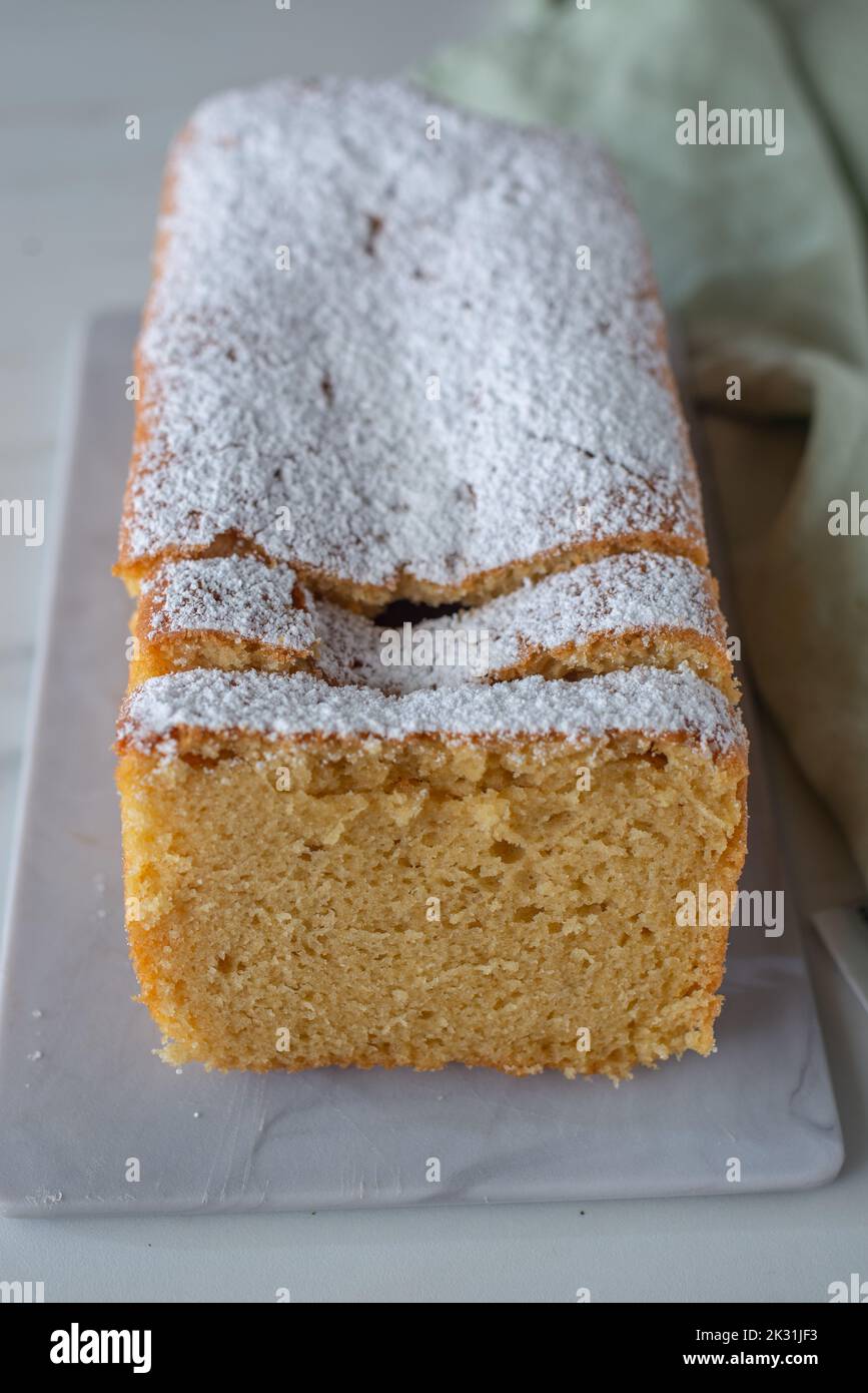 Classic vanilla or lemon pound cake Stock Photo - Alamy