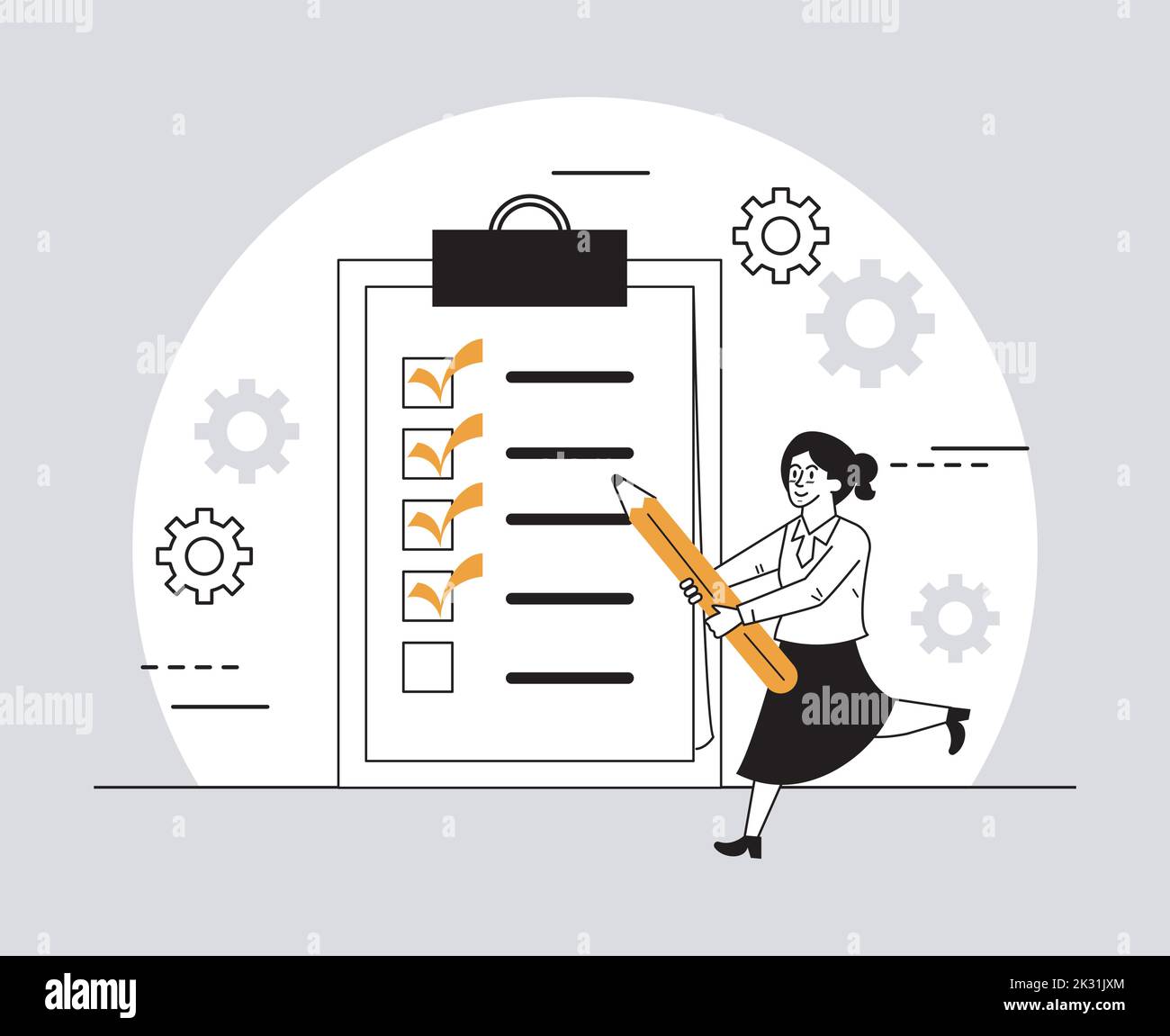 woman with clipboard tasking Stock Vector Image & Art - Alamy