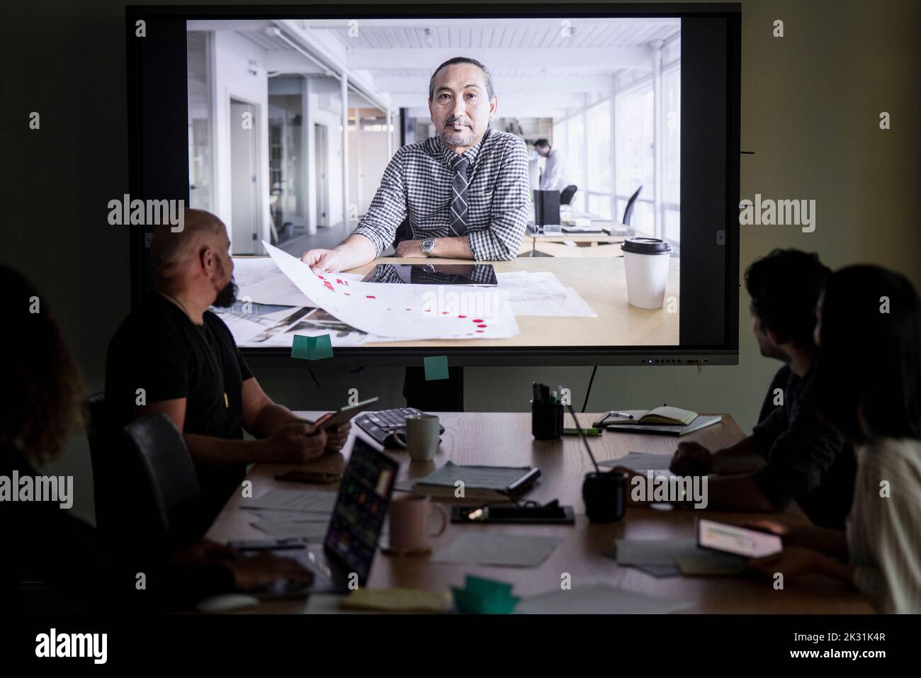 Business people talking video call hi-res stock photography and images ...