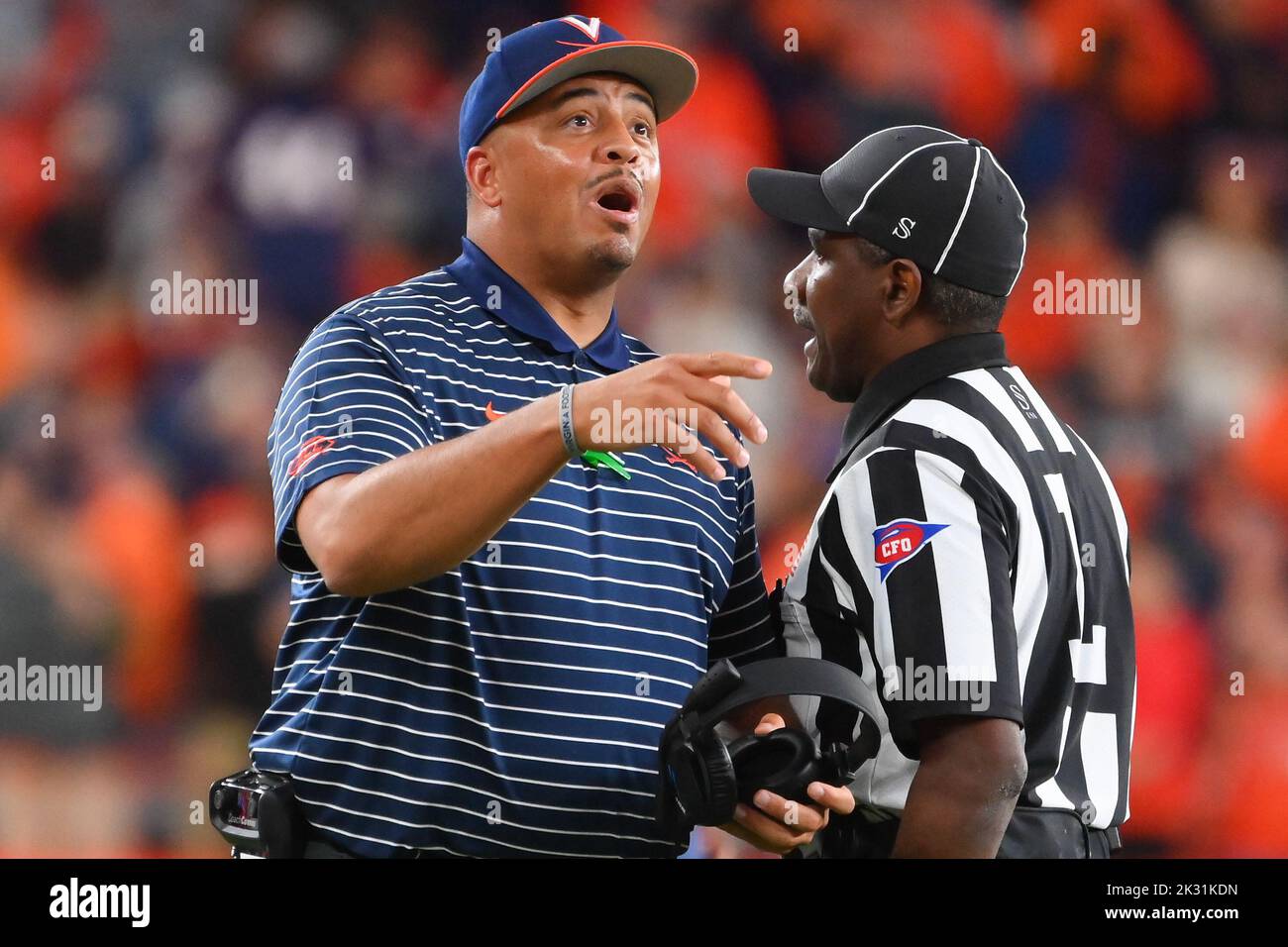 September 23, 2022: Virginia Cavaliers head coach Tony Elliott reacts ...