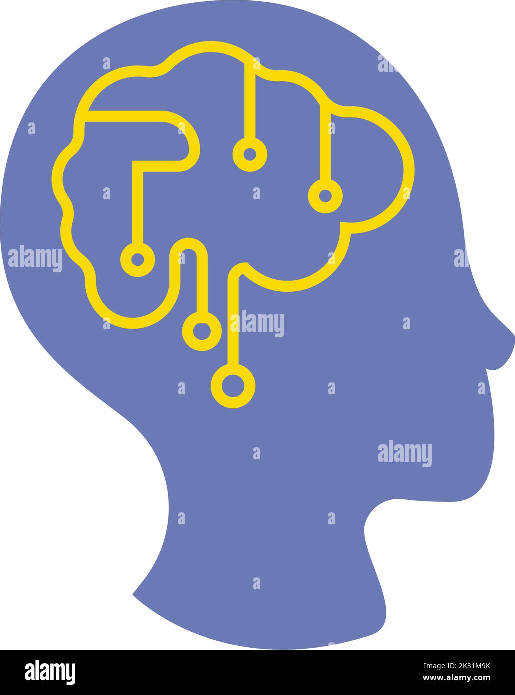head profile with brain Stock Vector Image & Art - Alamy