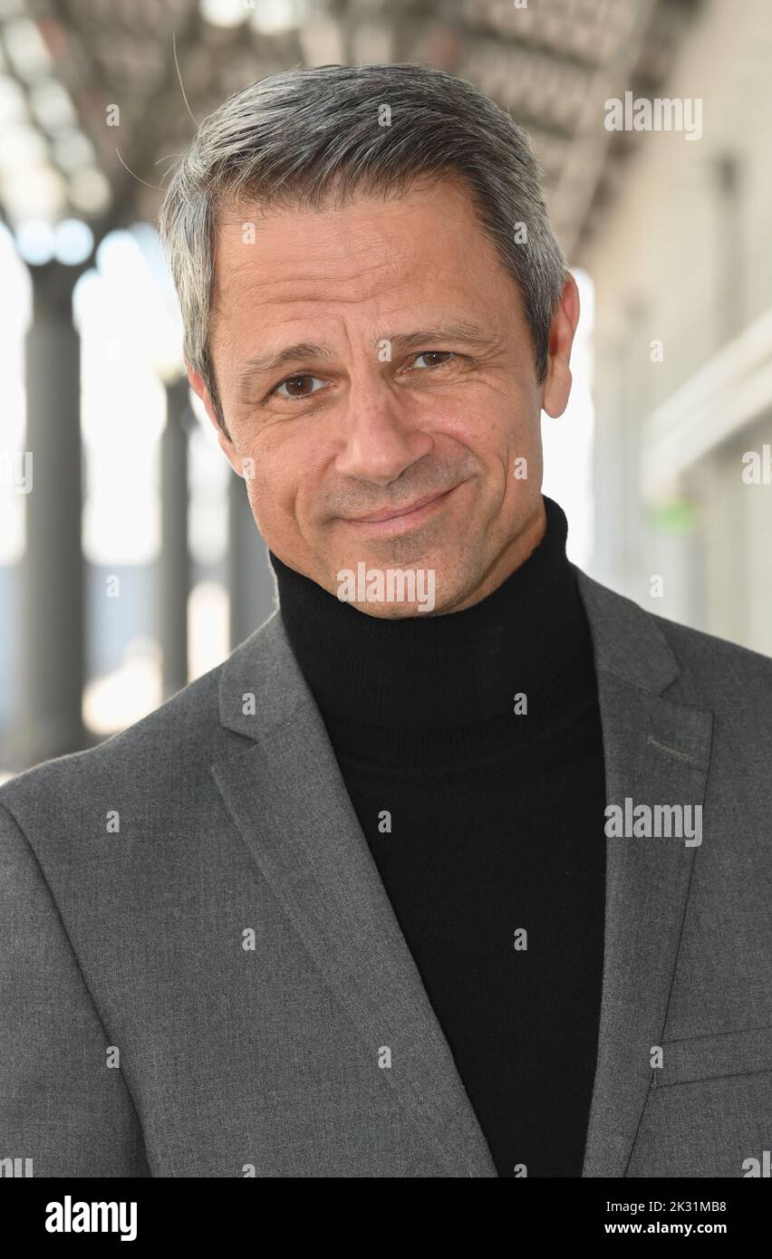 Cologne, Germany. 22nd Sep, 2022. Actor Jens Hajek has his picture ...