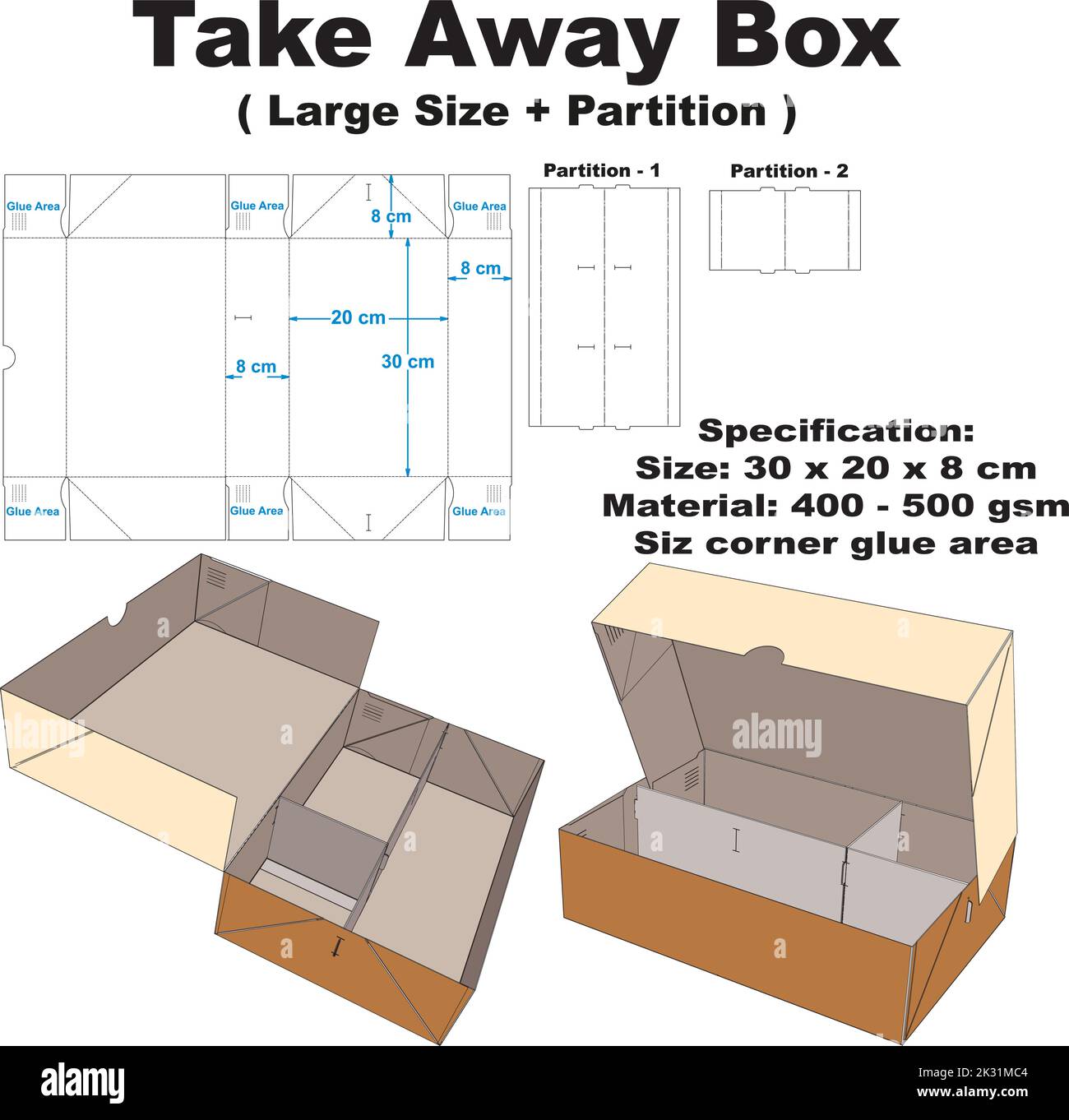 Take Away Large Box Dieline Stock Vector Image & Art - Alamy