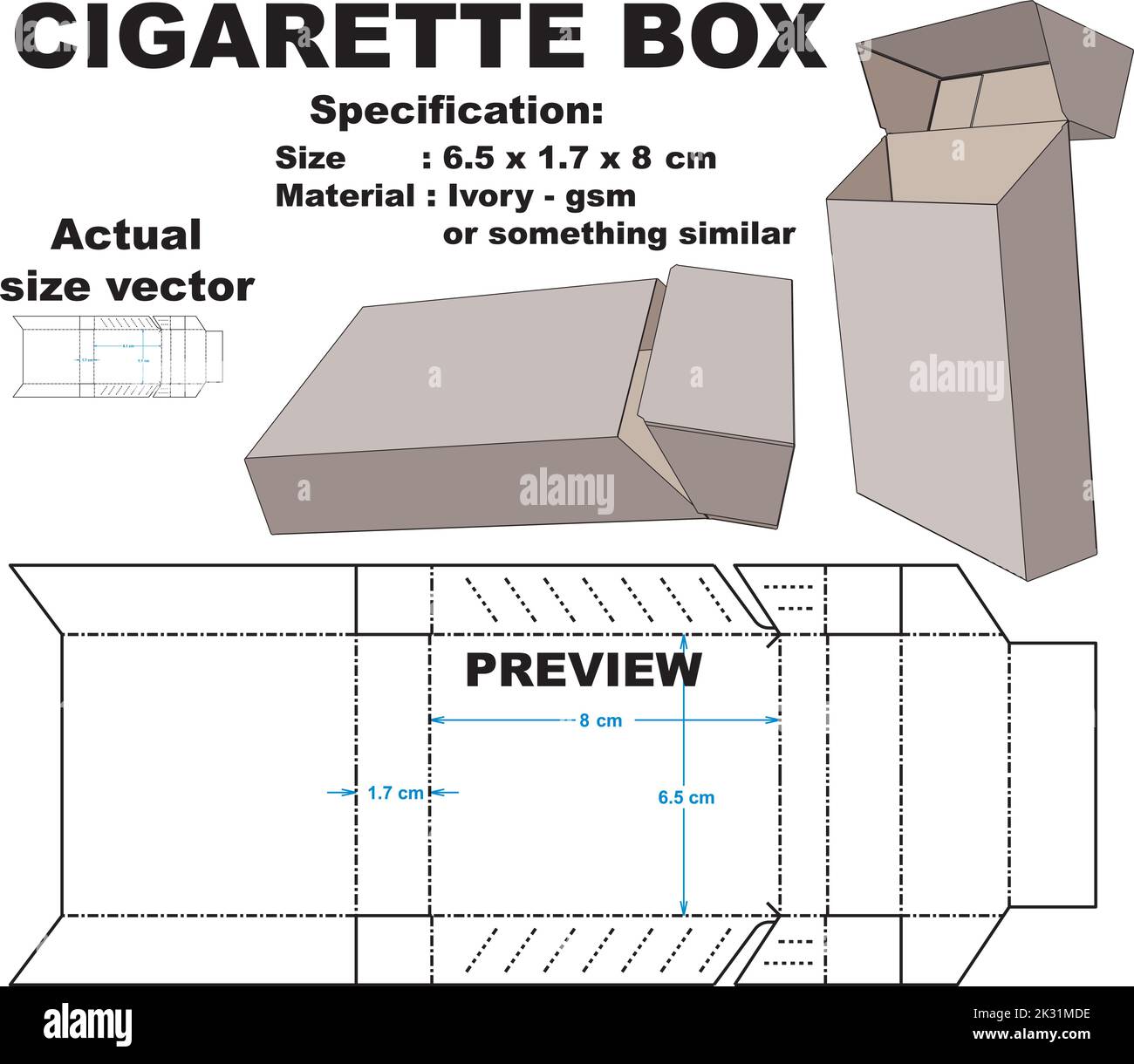 Cigarrete Box Dieline Stock Vector Image & Art - Alamy