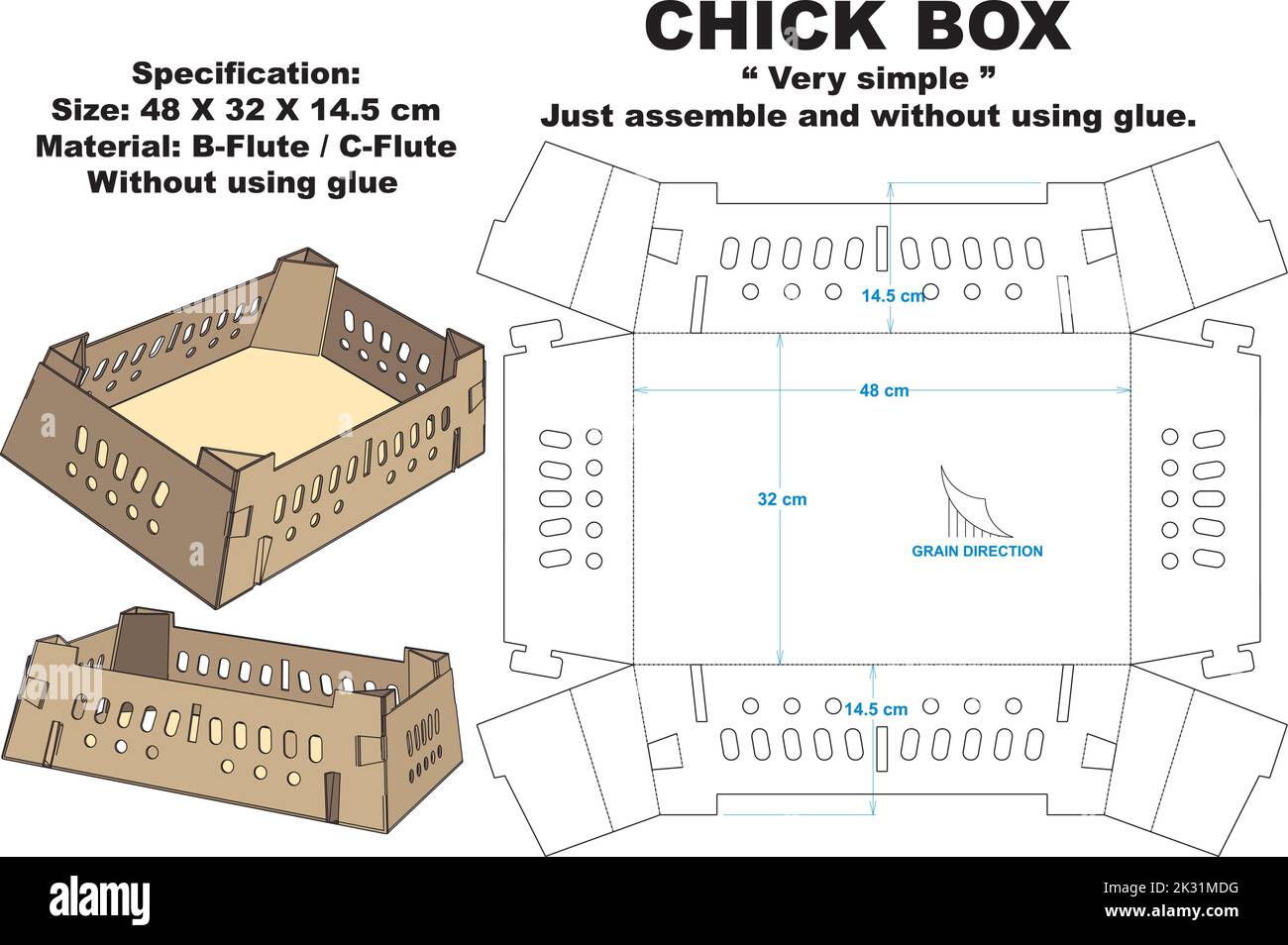 Chick Box Dieline Stock Vector Image & Art - Alamy