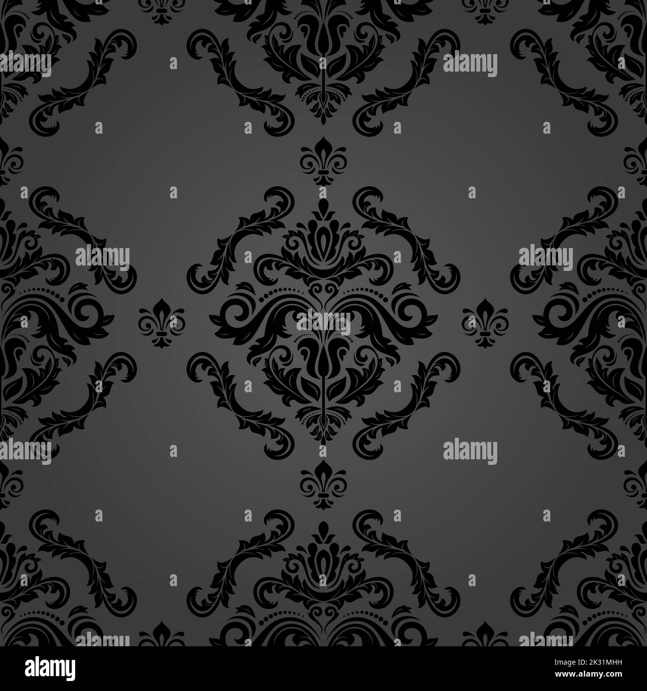 Classic seamless pattern. Damask orient ornament. Classic vintage black ...