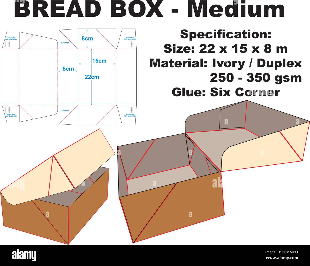 Bread Box Medium dieline Stock Vector Image & Art - Alamy