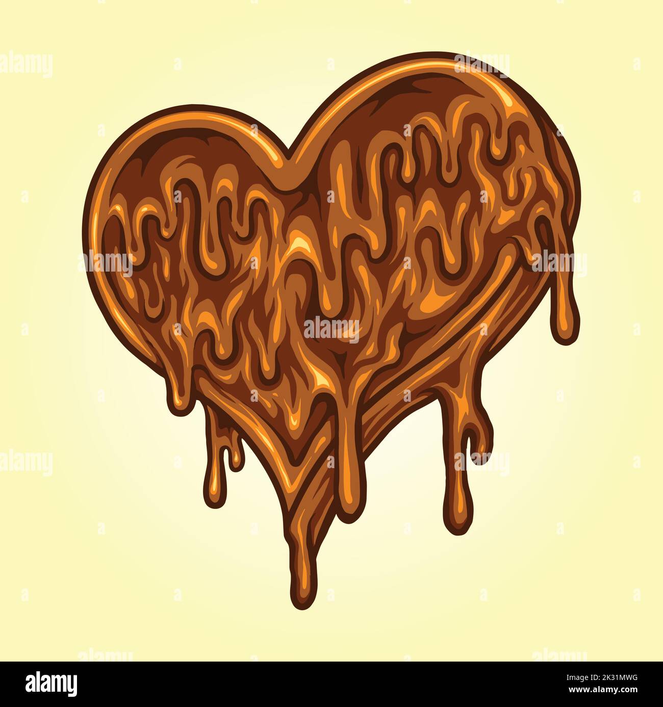 Cute melting love heart illustration vector illustrations for your work ...