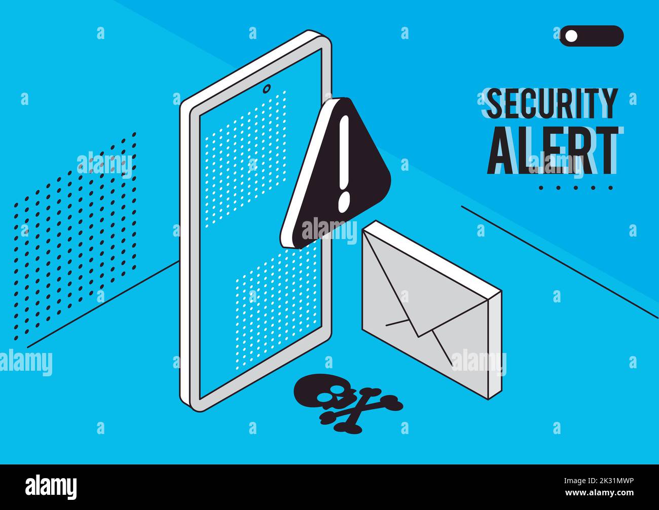 smartphone with security alert Stock Vector Image & Art - Alamy