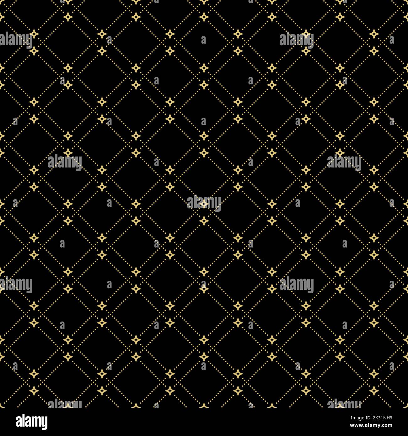 Geometric dotted golden pattern. Seamless abstract modern black and ...