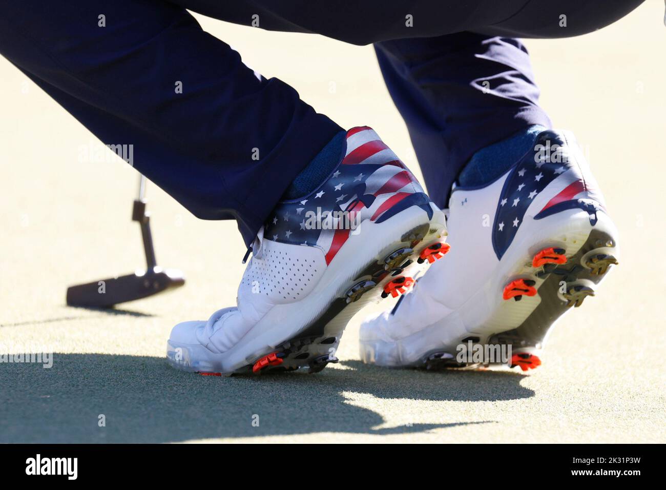 Charlotte, USA. 23rd Sep, 2022. CHARLOTTE, NC - SEPTEMBER 23: A close up of the shoes worn by ...