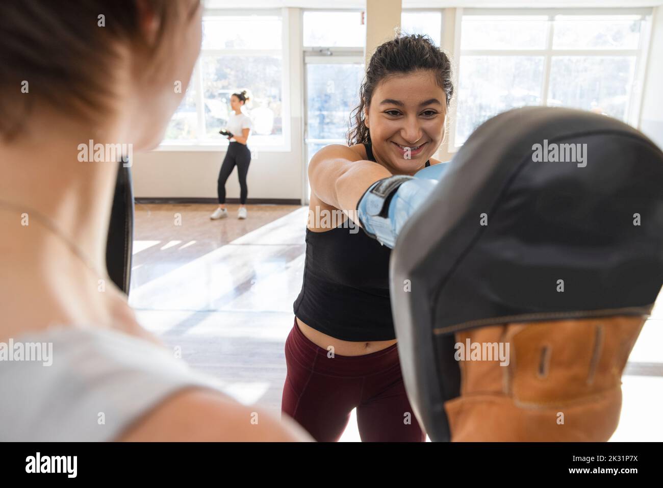 Teen girls standing in gym hi-res stock photography and images - Alamy