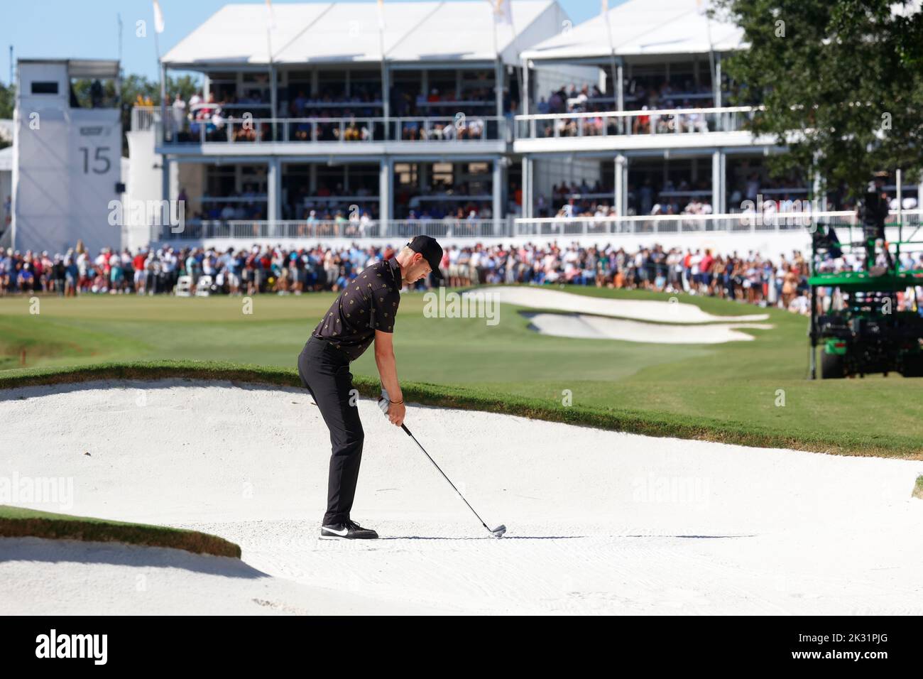 Charlotte, USA. 23rd Sep, 2022. CHARLOTTE, NC - SEPTEMBER 23: USA Presidents Cup golfer Cam ...