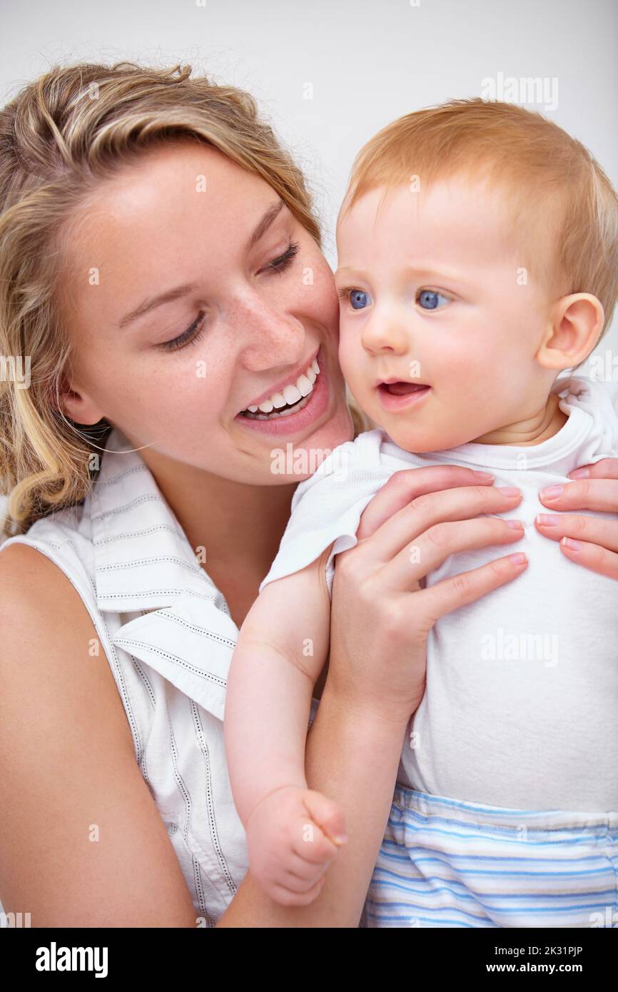 Hes growing up so fast. an attarctive young woman and her adorable son ...