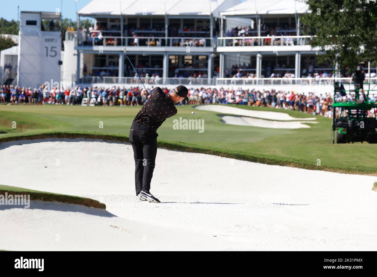 Charlotte, USA. 23rd Sep, 2022. CHARLOTTE, NC - SEPTEMBER 23: USA Presidents Cup golfer Cam ...