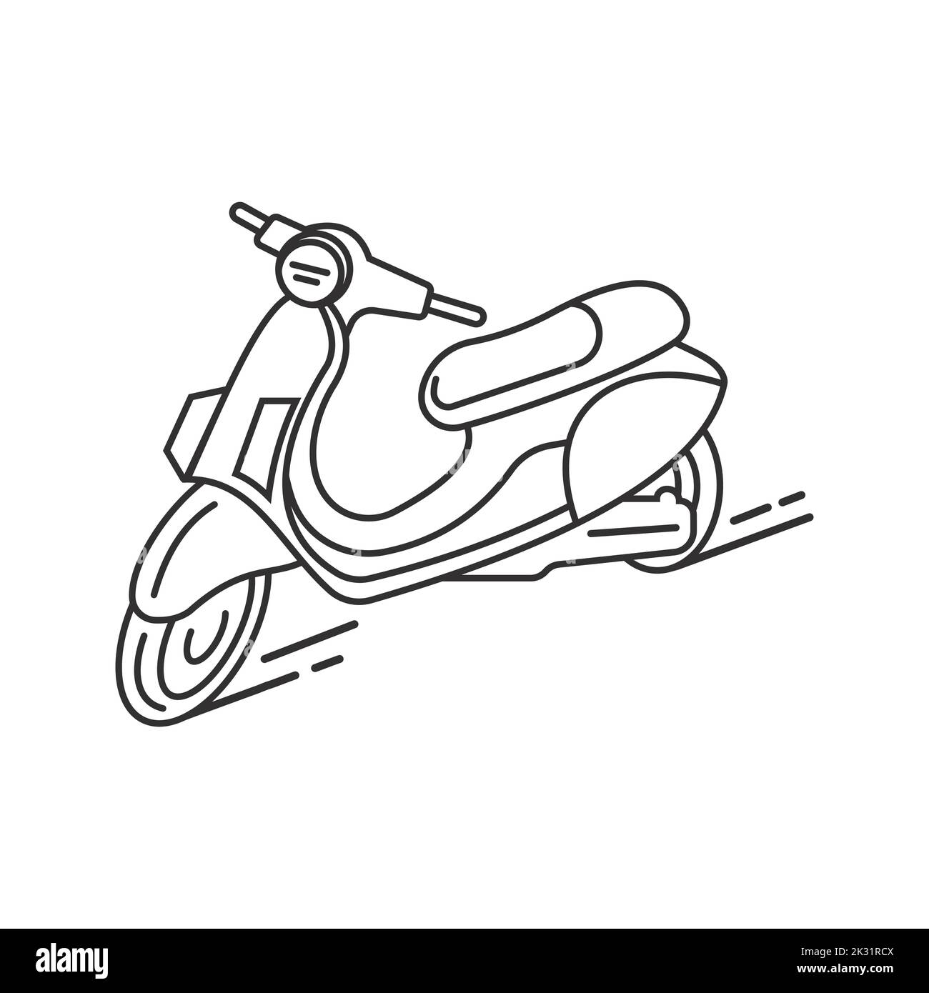 Scooter delivery line art Stock Vector Images - Alamy