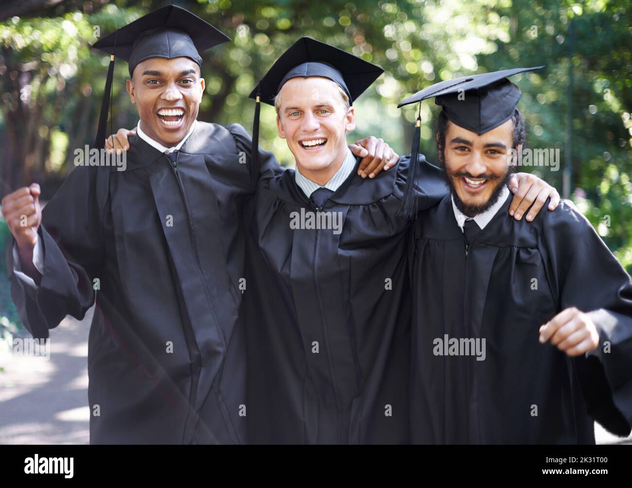 Filled with promise for the future. Portrait of a group of happy male ...