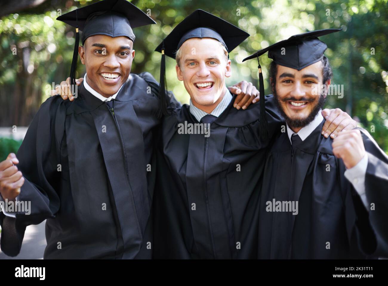 Graduation The start of a new life adventure. A portrait of some happy ...