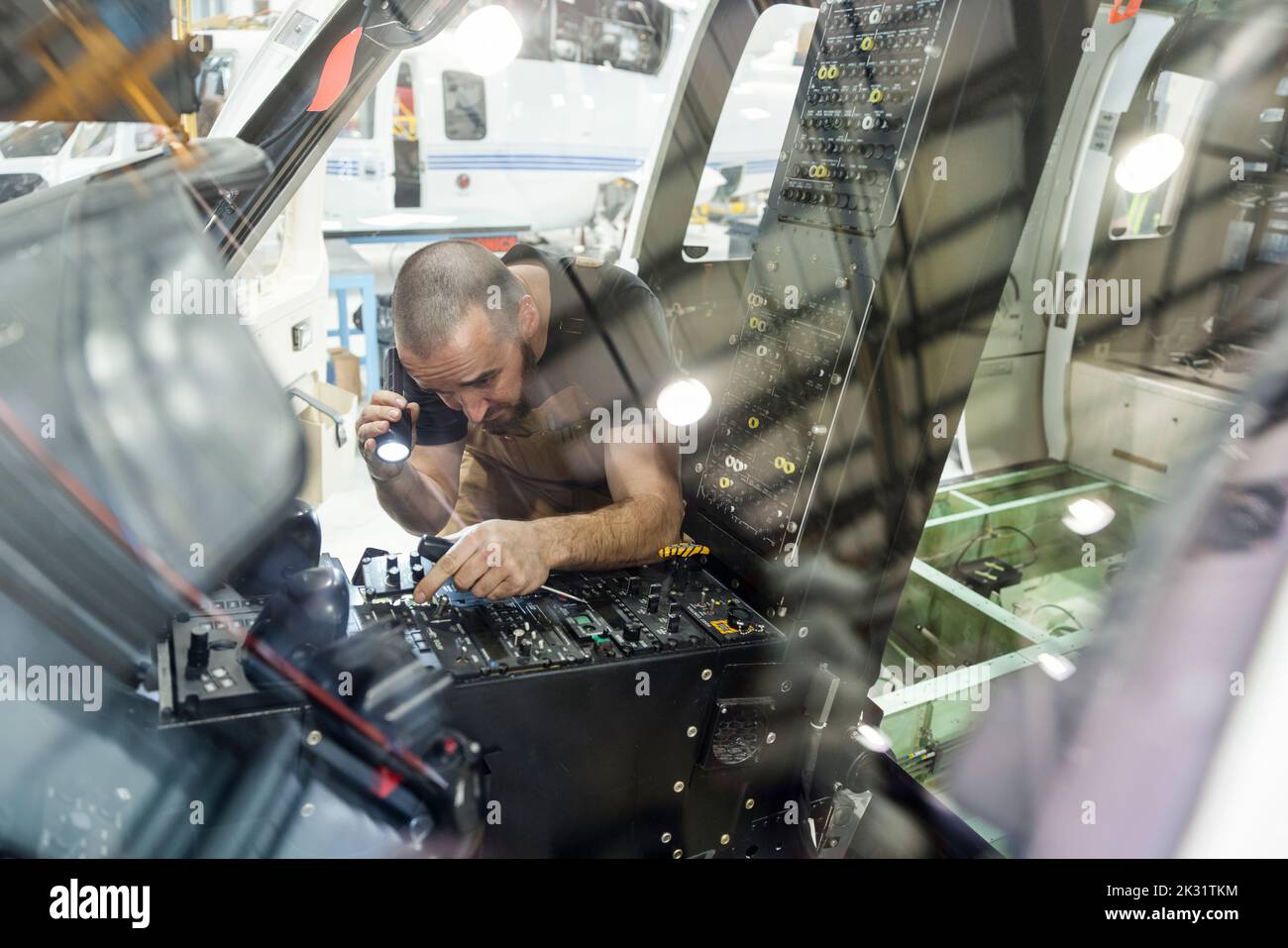 Helicopter reflection hi-res stock photography and images - Alamy