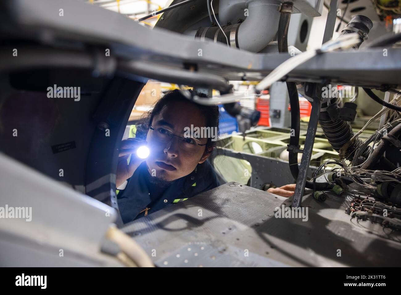 Examining aircraft hi-res stock photography and images - Alamy