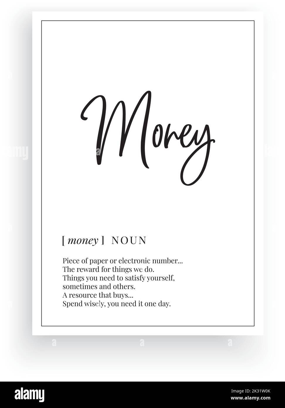 Money, vector. Minimalist modern poster design. Motivational ...