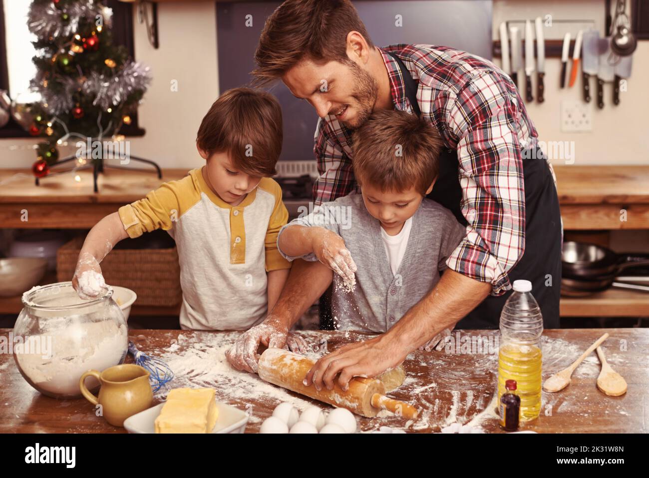Pastry chefs in the making. Two cute little boys baking with their ...