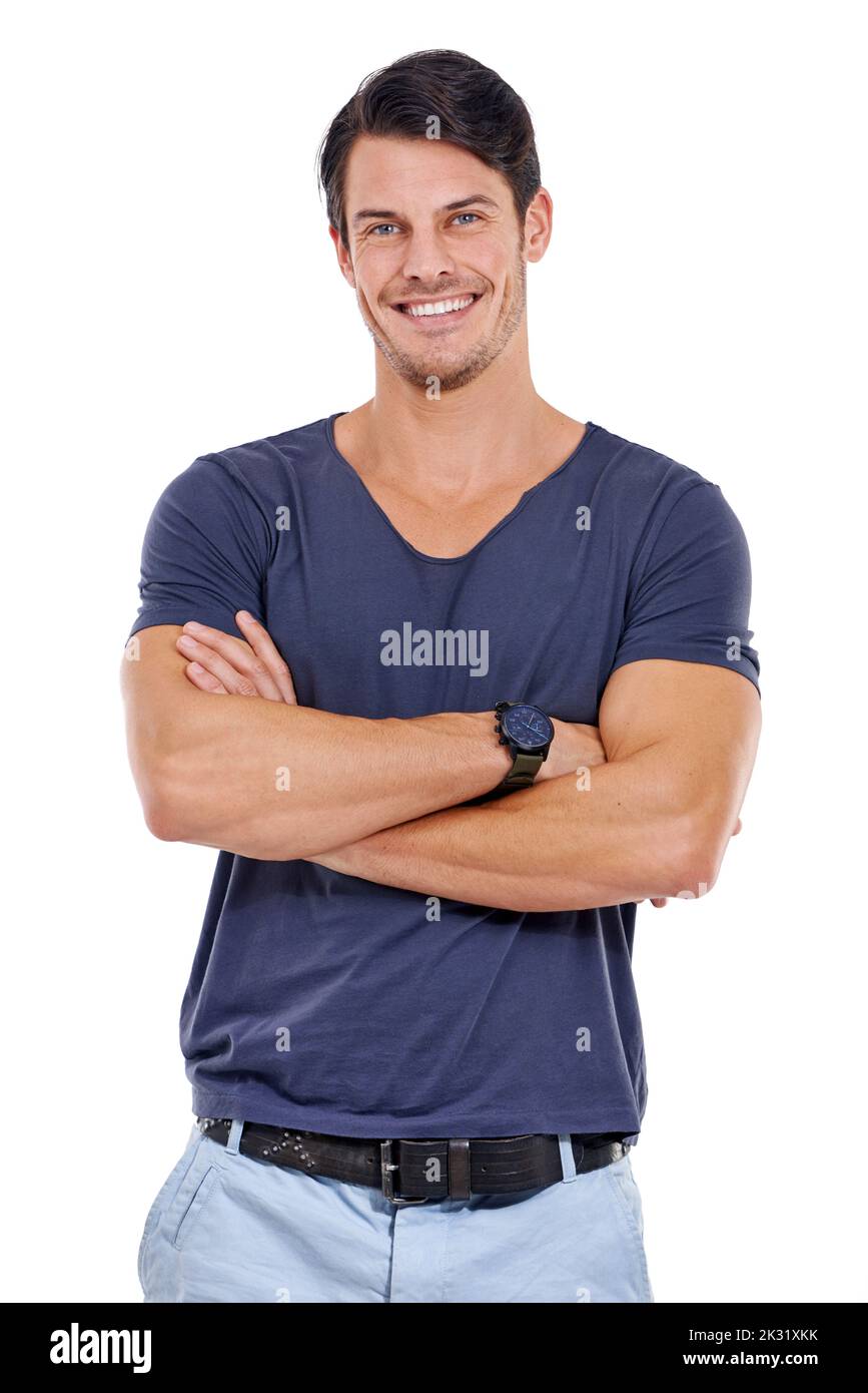 Portrait pleased positive handsome hi-res stock photography and images ...