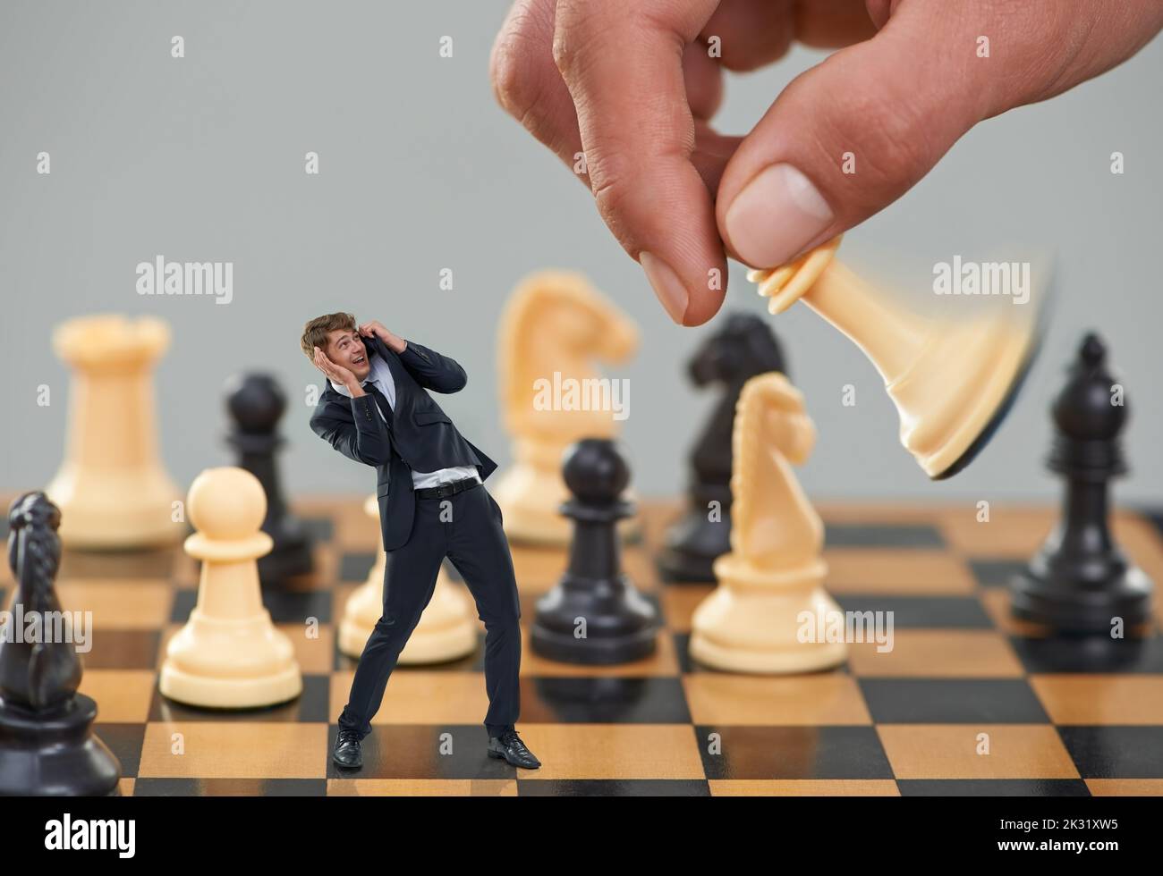Dont become just a pawn in the corporate game...A businessman screaming ...