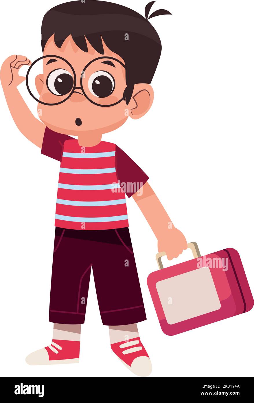 student boy with lunch box Stock Vector Image & Art - Alamy