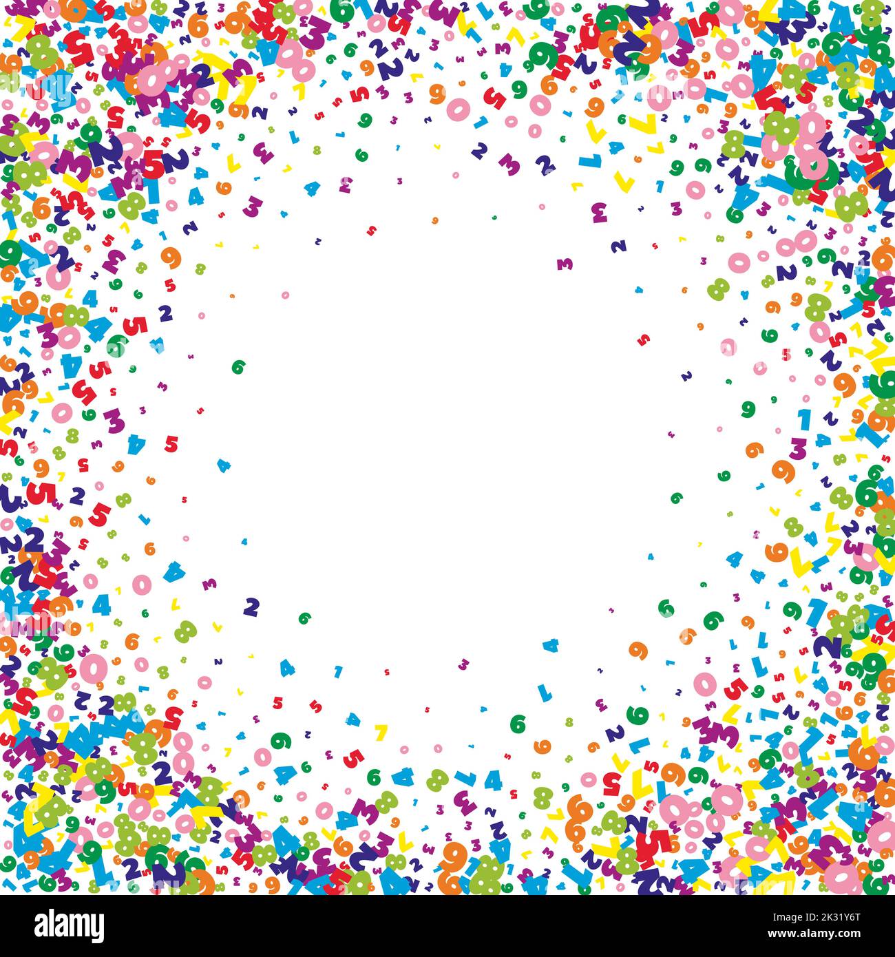 Falling vivid numbers. Math study concept with flying digits. Dazzling ...