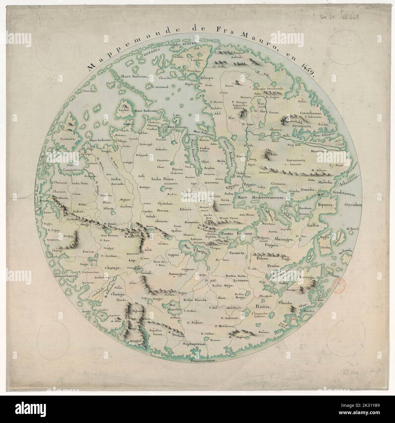 Simplified french copy of the The Fra Mauro World map, by venetian ... Simplified french copy of the The Fra Mauro World map, by venetian ...