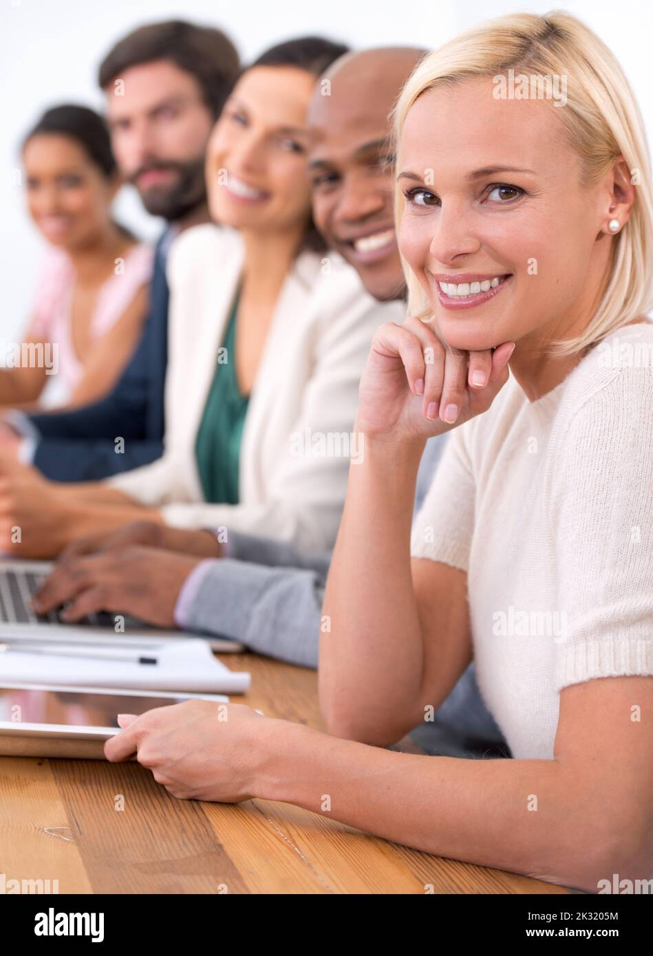 Ready for the next presentation. Portrait of an attractive business ...