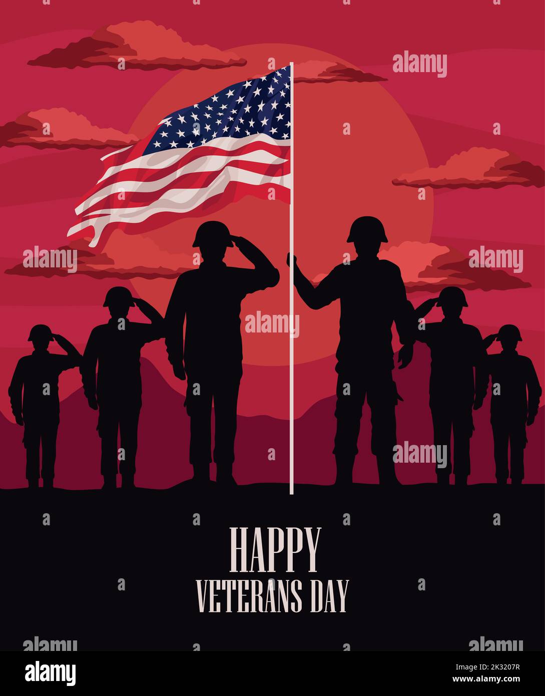 happy veterans day lettering card Stock Vector Image & Art - Alamy