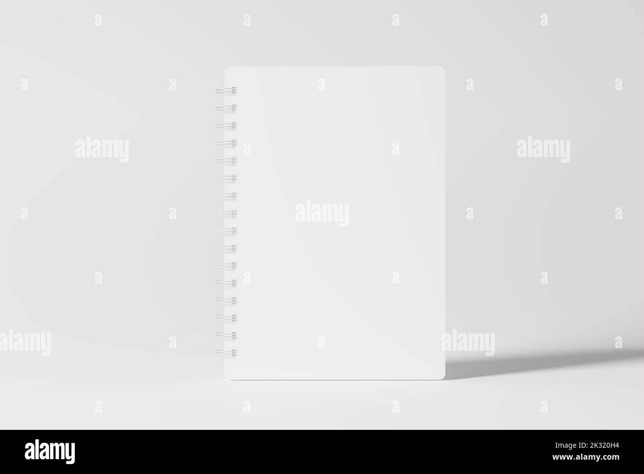 A4 A5 Rounded Corner Spiral Notebook 3D Rendering White Blank Mockup ...