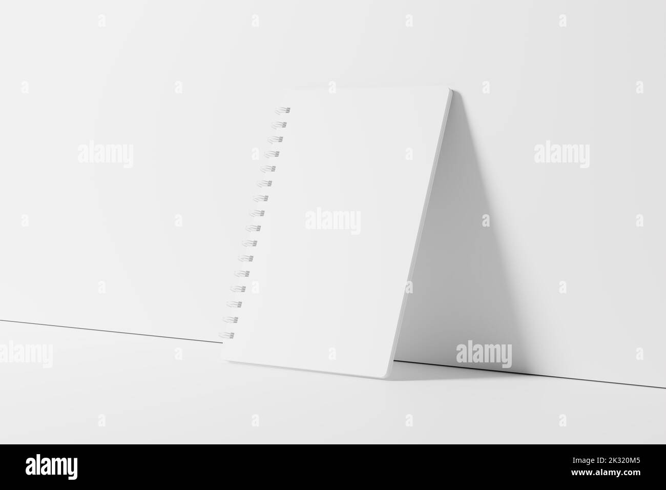 A4 A5 Rounded Corner Spiral Notebook 3D Rendering White Blank Mockup ...
