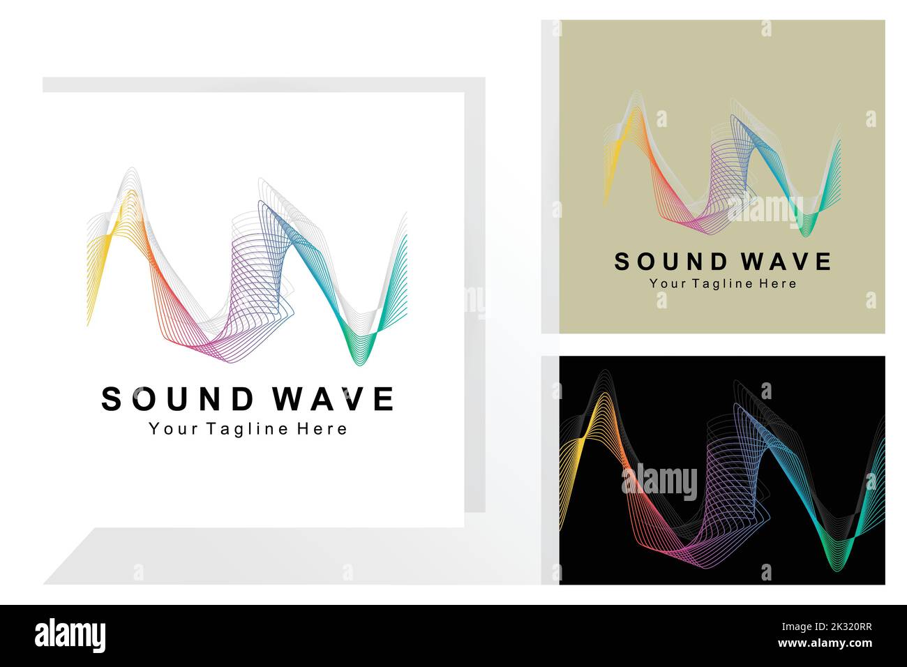 Sound Wave Logo Design, Music Flow Vector, Background Illustration and ...