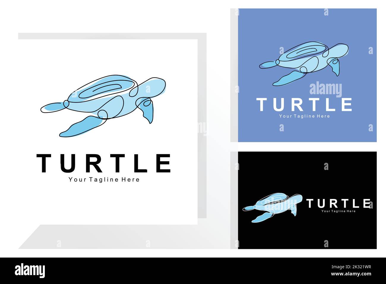 Sea Turtle Logo Design Protected Amphibian Marine Animal Icon ...