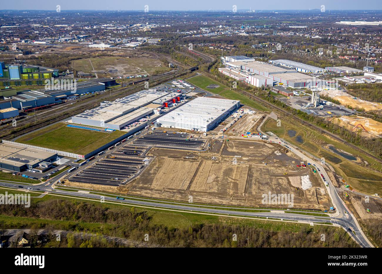 Aerial view, logistics park Westfalenhütte, DSW21, ID-Logistik, NicLen GmbH, Borsigplatz ...