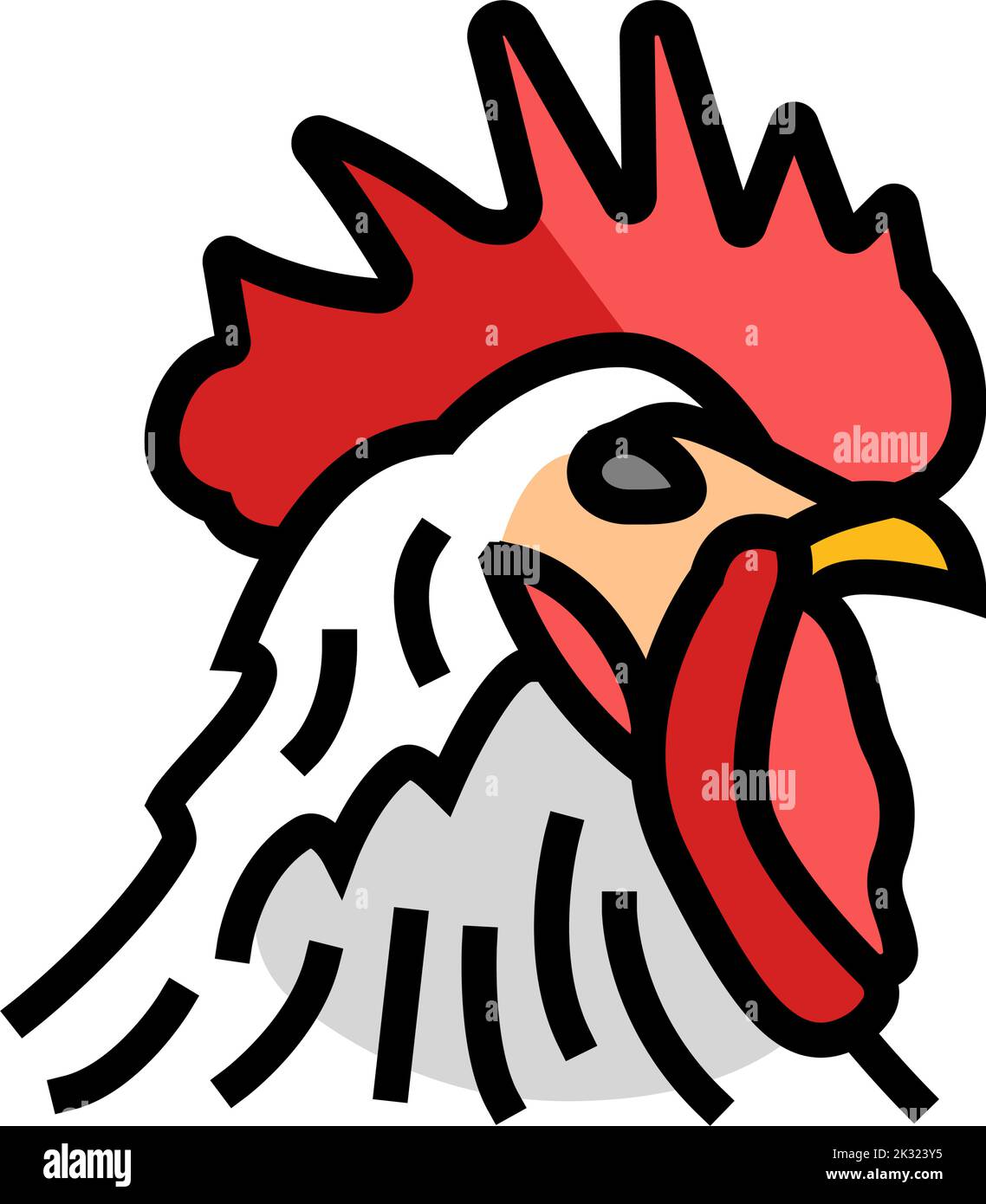 rooster animal zoo color icon vector illustration Stock Vector Image ...