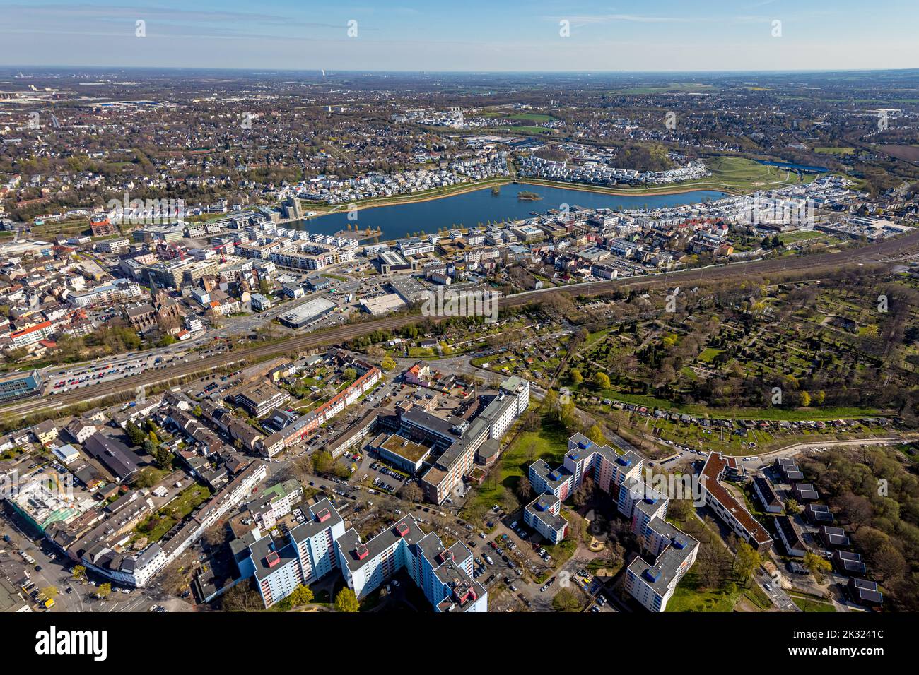 Aerial view, residential buildings and commercial buildings at Phoenix ...