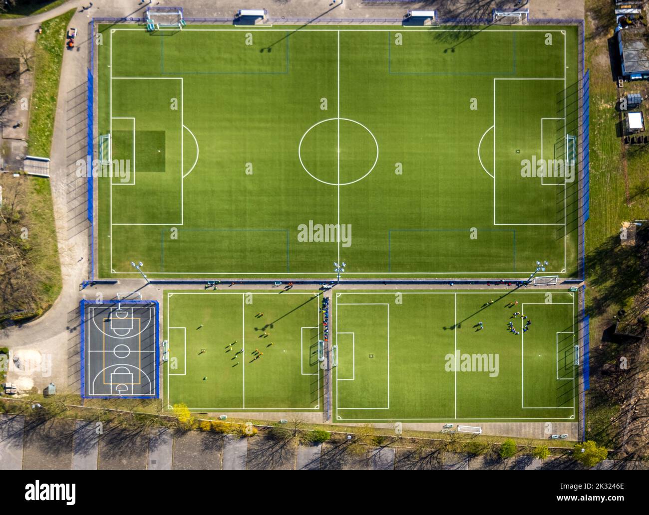 Aerial view, sports facility TSC Eintracht Dortmund, training fields ...