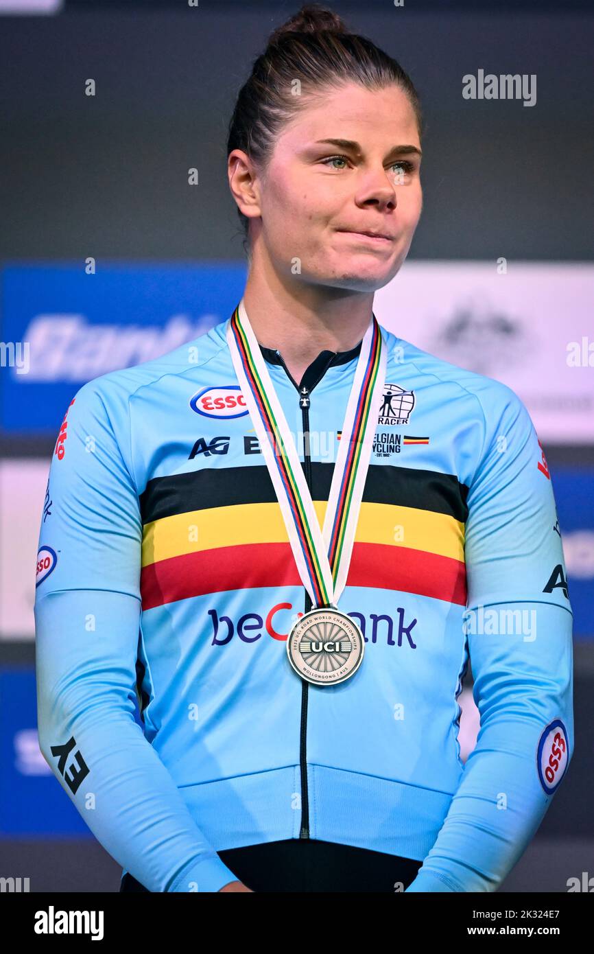 Wollongong, Australia. 24th Sep, 2022. Belgian Lotte Kopecky , winner ...