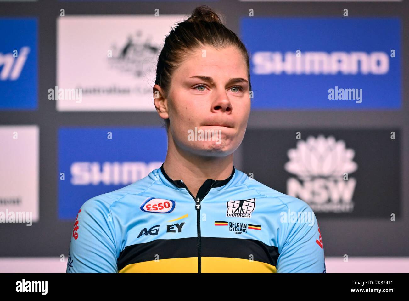 Wollongong, Australia. 24th Sep, 2022. Belgian Lotte Kopecky , winner ...