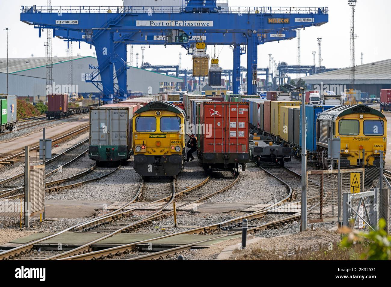 North rail terminal Port of Felixstowe Suffolk UK Stock Photo - Alamy
