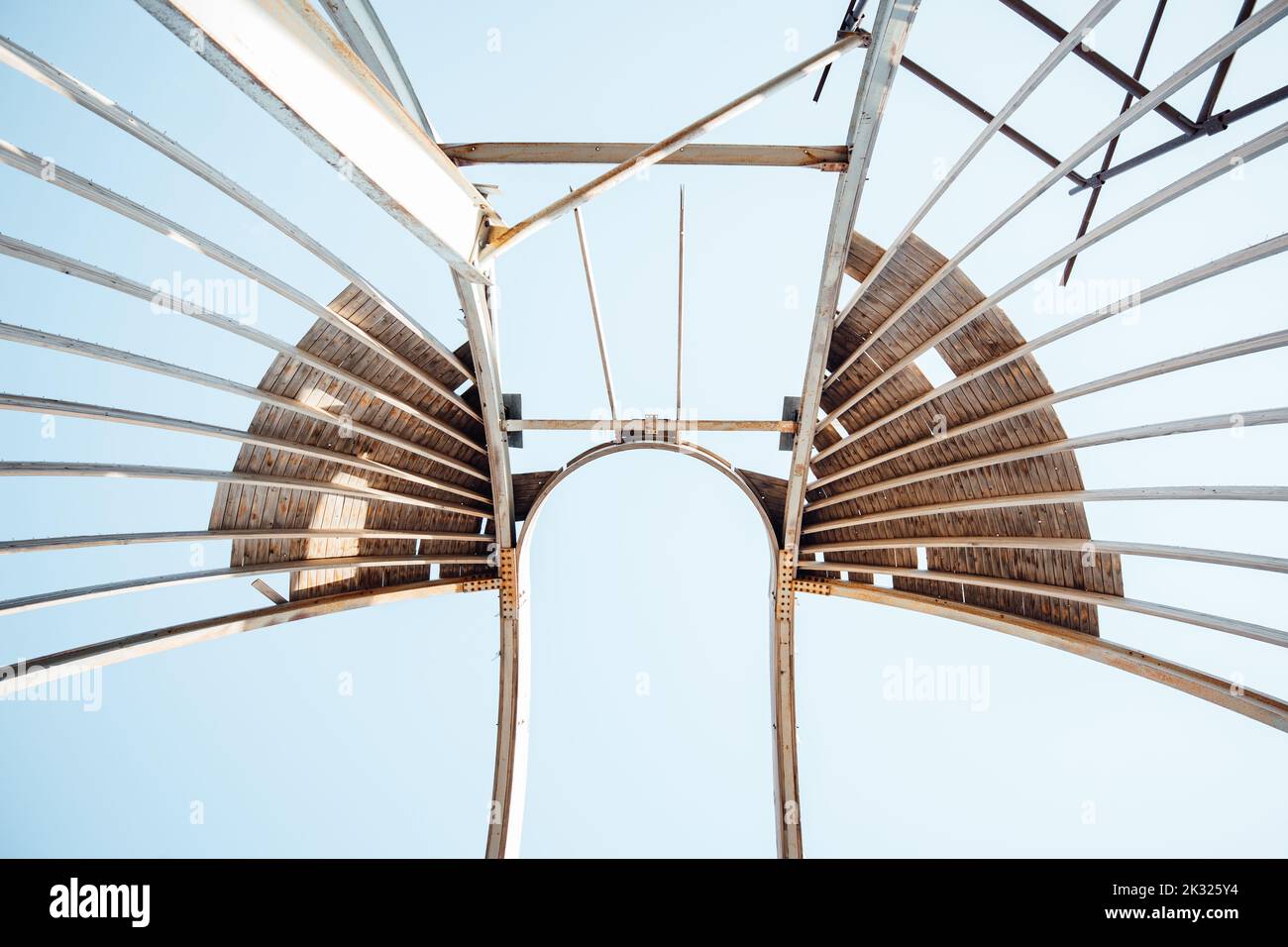 An exterior view of an old observatory building design in blue sky ...