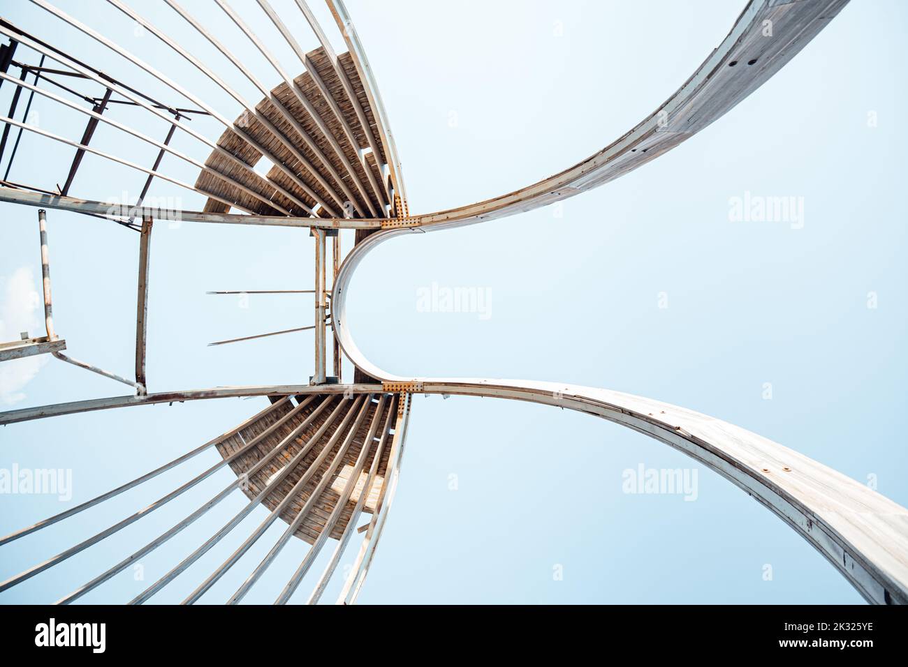 An exterior view of an old observatory building design in blue sky ...