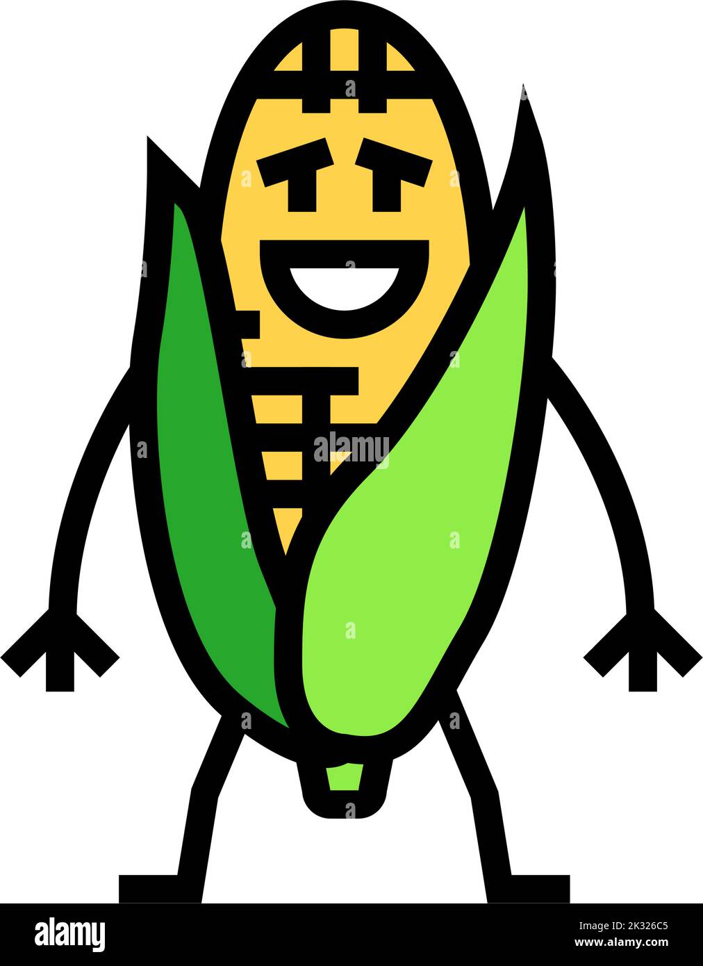 corn character color icon vector illustration Stock Vector Image & Art ...